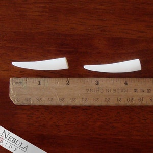 Set of Thin 2" Fangs, White or Black Resin Teeth, Sharp Monster Fangs ...