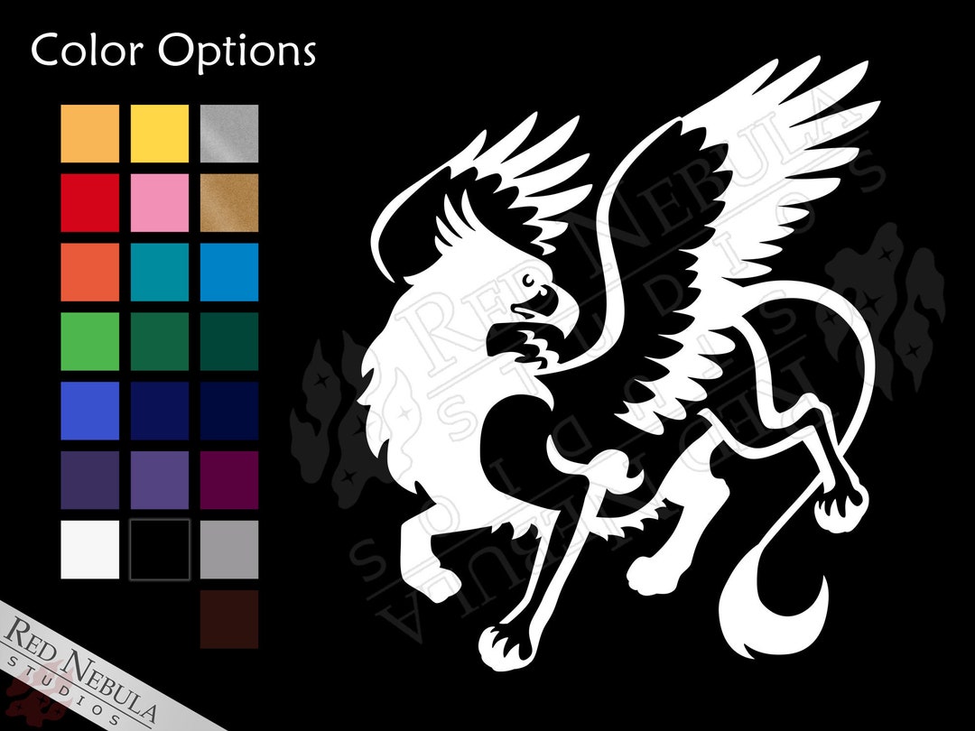 Griffon Vinyl Decal, Fantasy Creature Window Decal, Fairytale Gryphon ...
