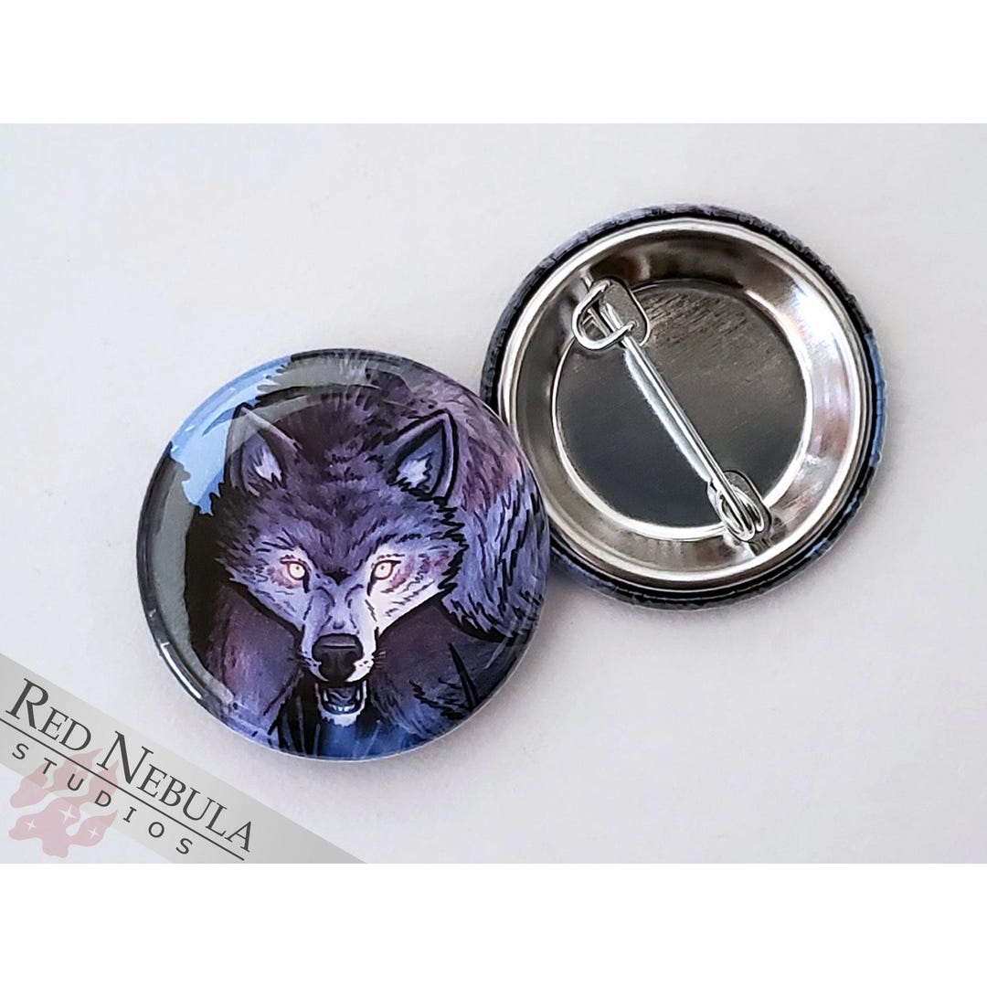 Werewolf Pinback Button, Magnet, or Keychain, 1.25", Scary Wolf Face ...