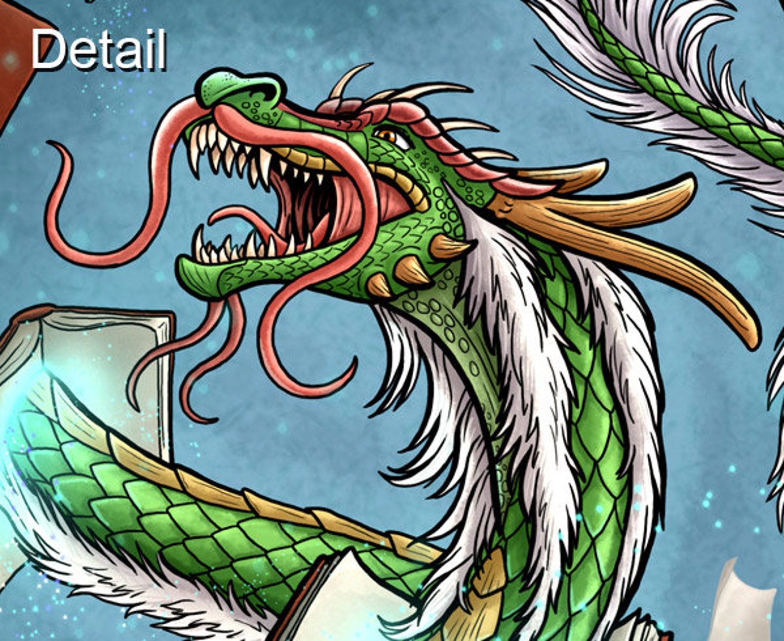 Book Dragon Art Print open Book Reveal Magic | Etsy