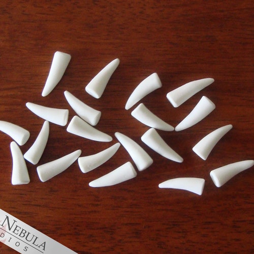 Set of Thin 2 Fangs White or Black Resin Teeth Sharp - Etsy