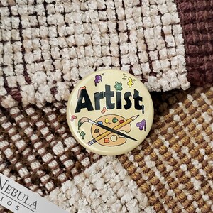Artist Pinback Button, Magnet, or Keychain, 1.25", Colorful Paint ...
