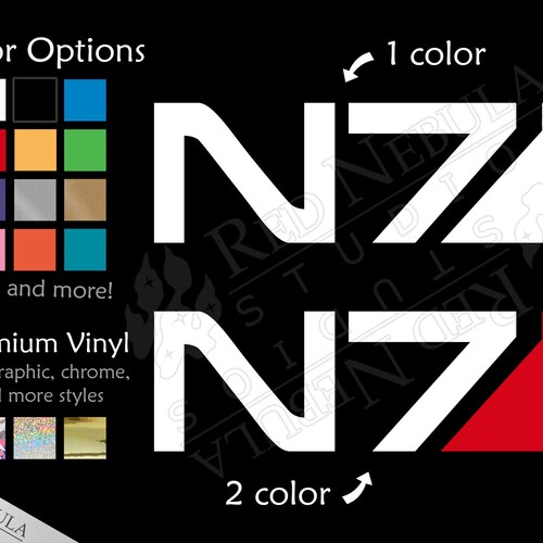 N7 Vinyl Decal Mass Effect Car Decal With the N7 Logo | Etsy