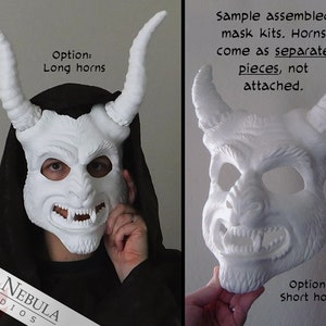Horned Demon Mask, Cast Resin Mask Kit, Scary Monster Mask, Animal ...