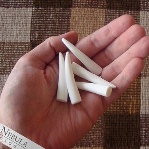 Set of Thin 2" Fangs, White or Black Resin Teeth, Sharp Monster Fangs ...