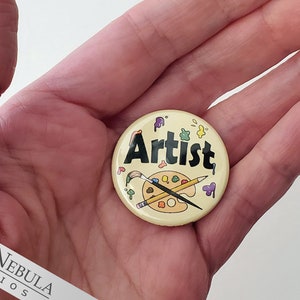 Artist Pinback Button, Magnet, or Keychain, 1.25", Colorful Paint ...