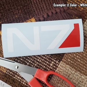 N7 Vinyl Decal, Mass Effect Car Decal With the N7 Logo - Multiple Color ...