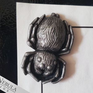 Handpainted Spider Magnet Faux Silver or Iron Resin Cast Spider ...