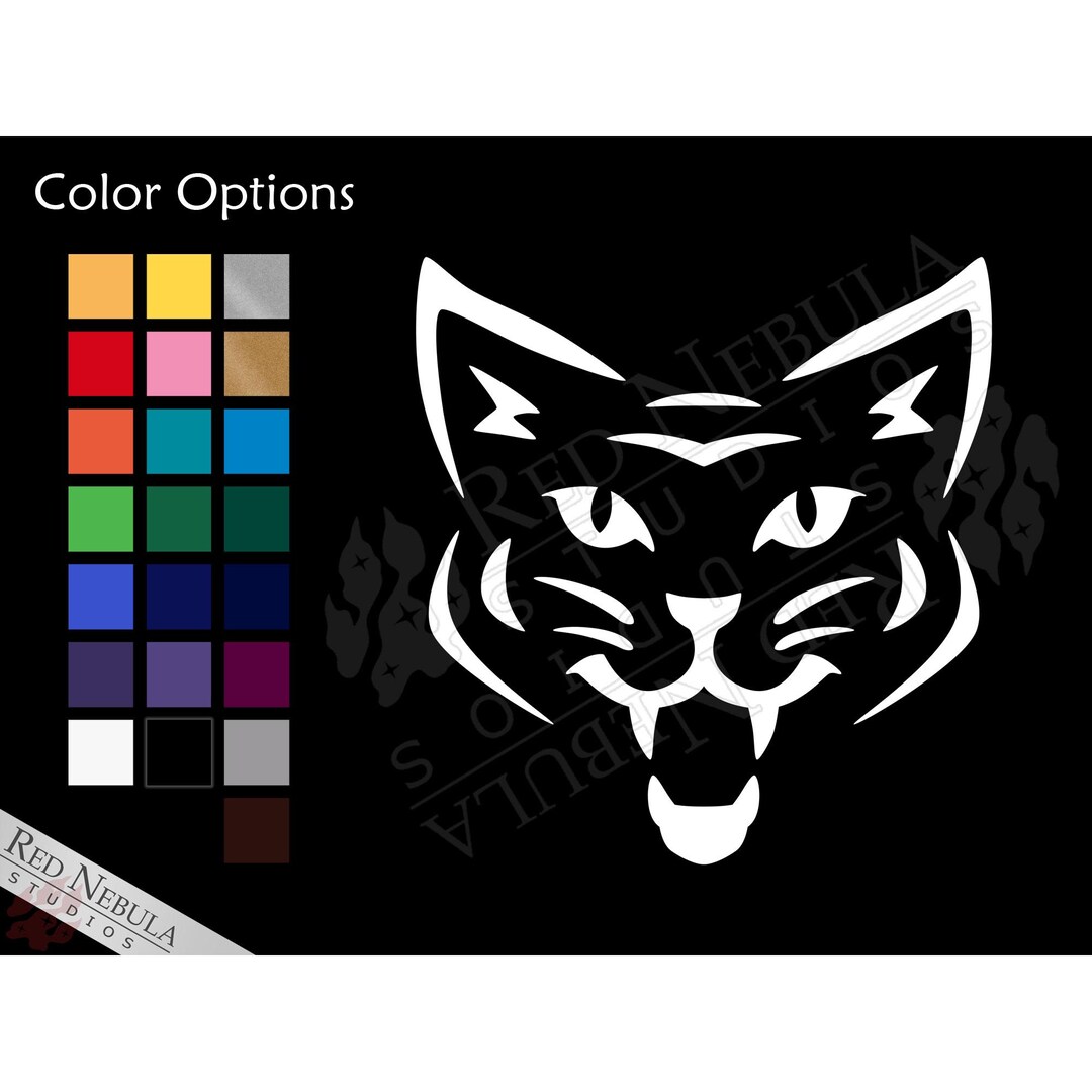 Stylized Happy Cat Face Vinyl Decal, Grinning Kitty Cat Sticker for ...