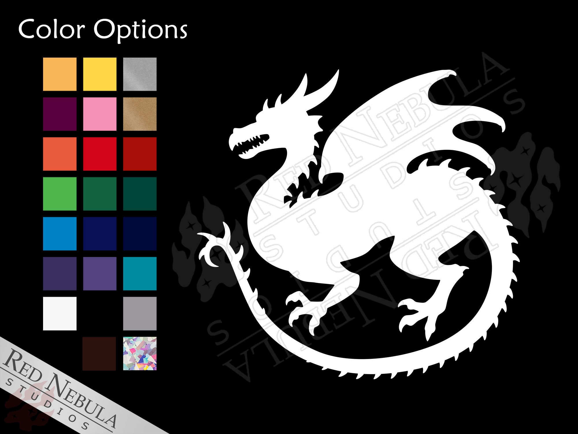 Dragon Vinyl Decal High Fantasy Dragon Silhouette Sticker | Etsy