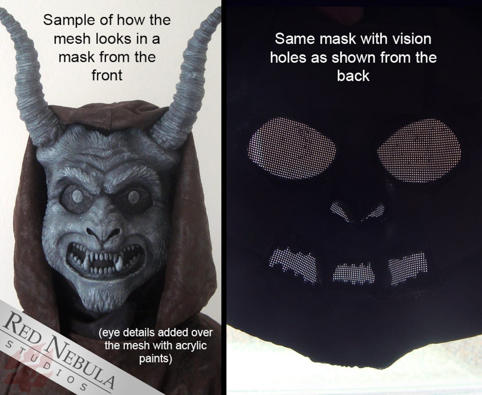 Black Mesh Fabric, Mask Eye Covers, Costume Eye Blackout Mesh, See ...