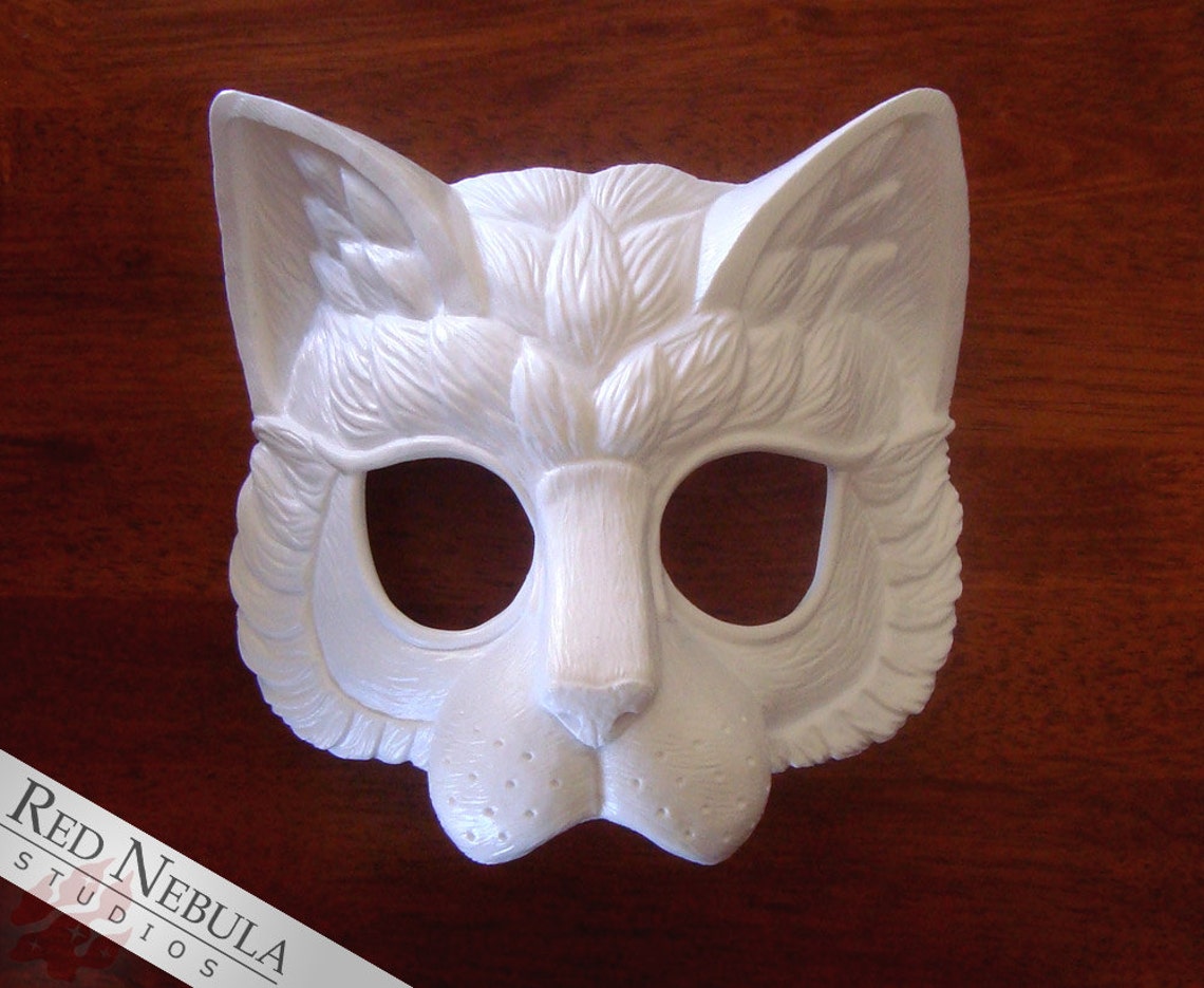 Stylized Cat Mask Blank, Kitty Masque, Cat Masquerade Mask, Resin Half ...
