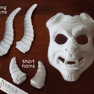 Horned Demon Mask, Cast Resin Mask Kit, Scary Monster Mask, Animal ...