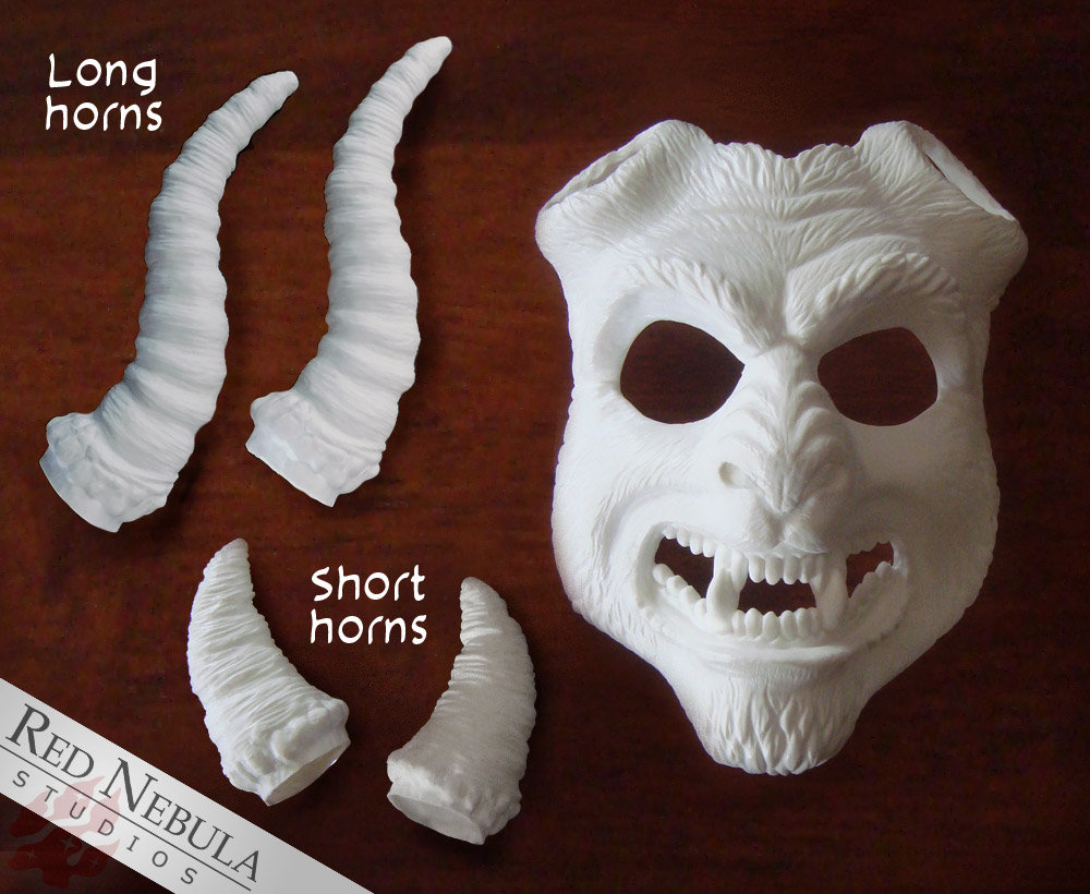 Horned Demon Mask Cast Resin Mask Kit Scary Monster Mask | Etsy