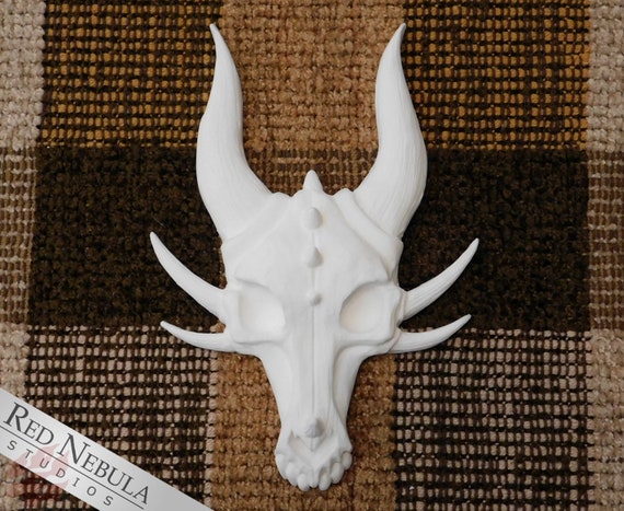 Blank Dragon Skull Plaque Flat-back Skull Cabochon Costume | Etsy