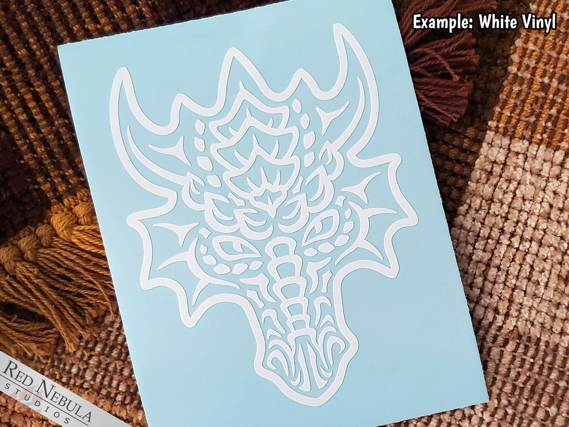 Stylized Dragon Vinyl Decal Dragon Face Design Outdoor - Etsy