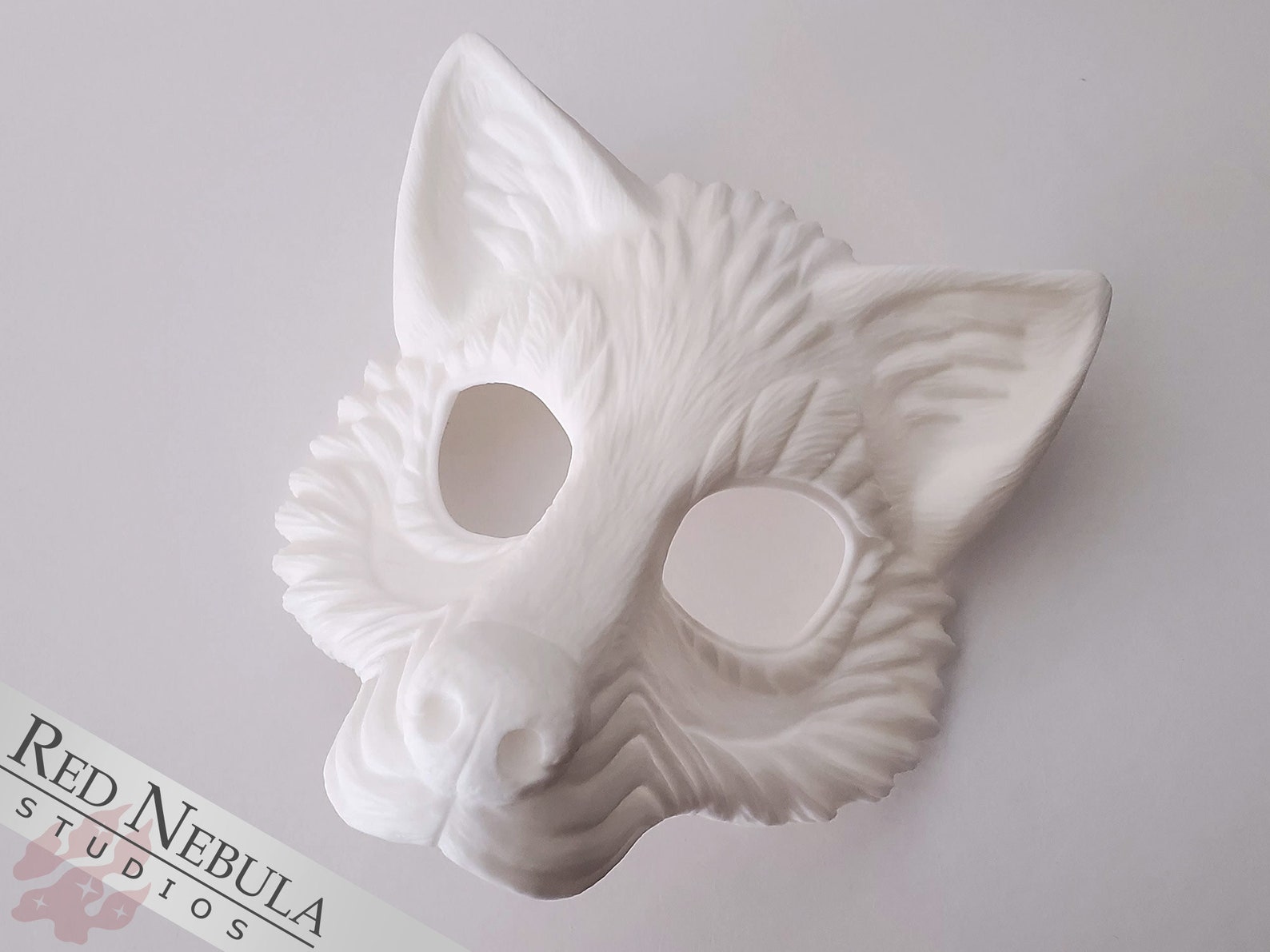 Resin Wolf Mask Blank, Stylized Wolf Face Mask, Wolf Masquerade Mask ...