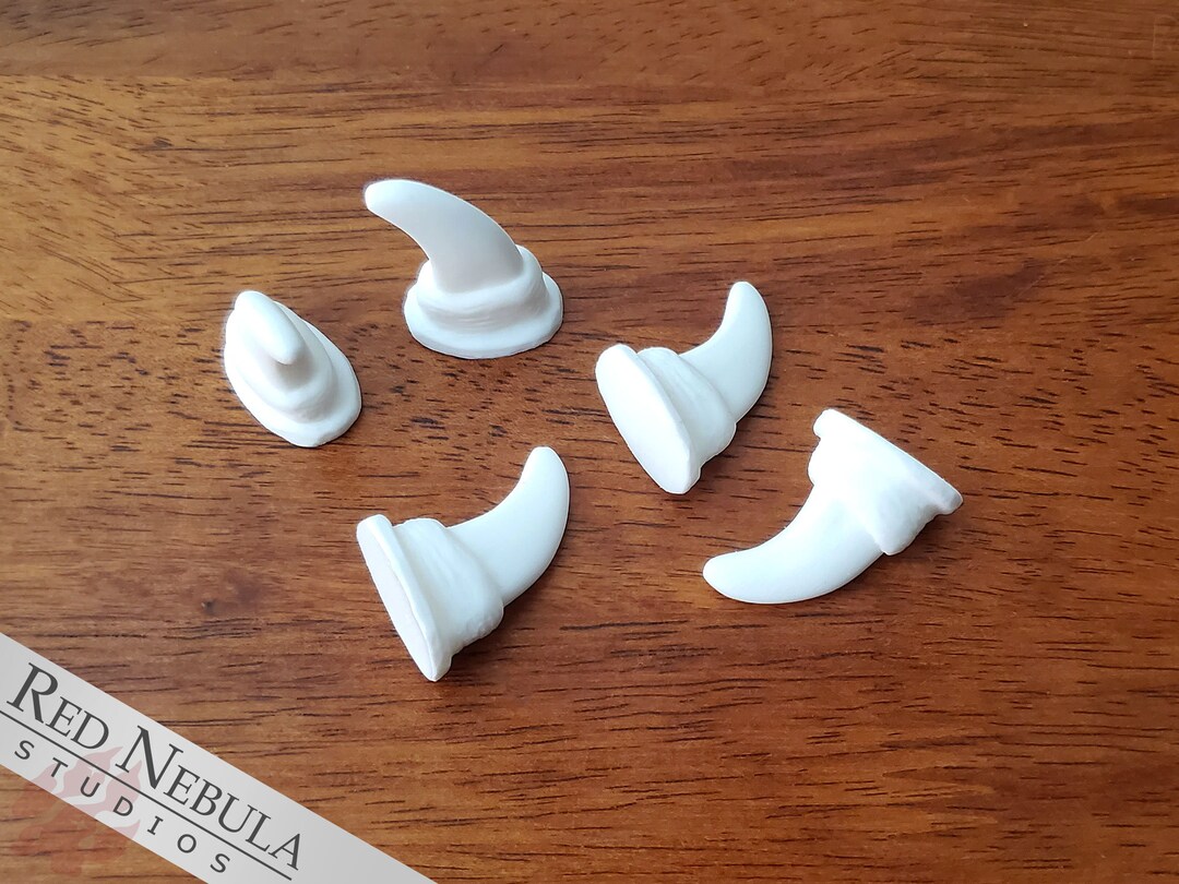 Small Cat Claws in White or Black, 1 Curved Feline Claws, Kitty Fursuit ...