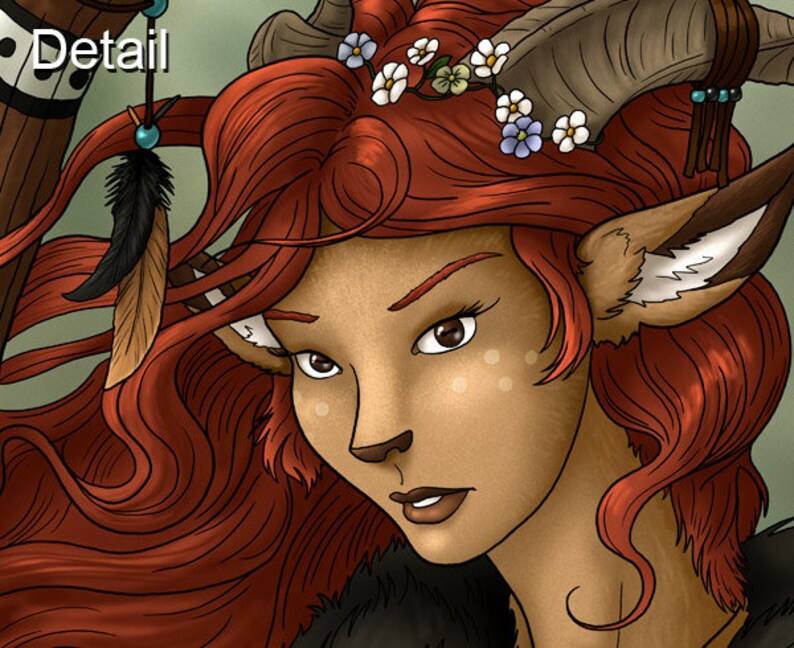 Lady Faun Art Print the Wild Keeper Forest | Etsy