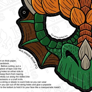 Dragon Mask Instant Download, Printable Paper Masks, Dragon Party Mask ...