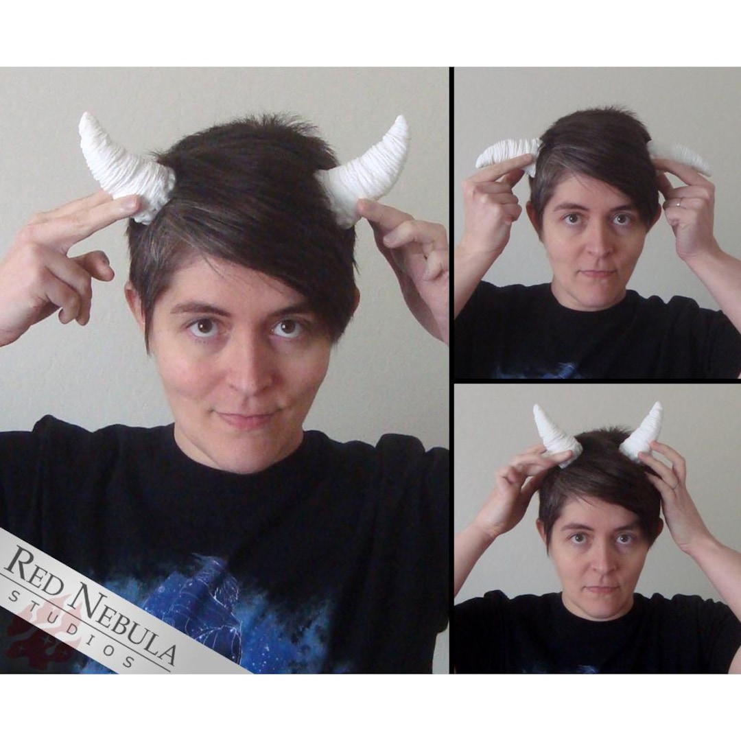 4 Inch Curved Horns (pair), Wide Base, Short Demon Horns, Blank Resin ...