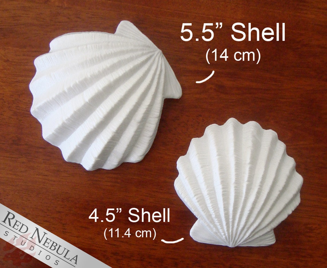 Blank Sea Shells Single or Pair, Cast Resin Clam Shell Seashell Prop ...