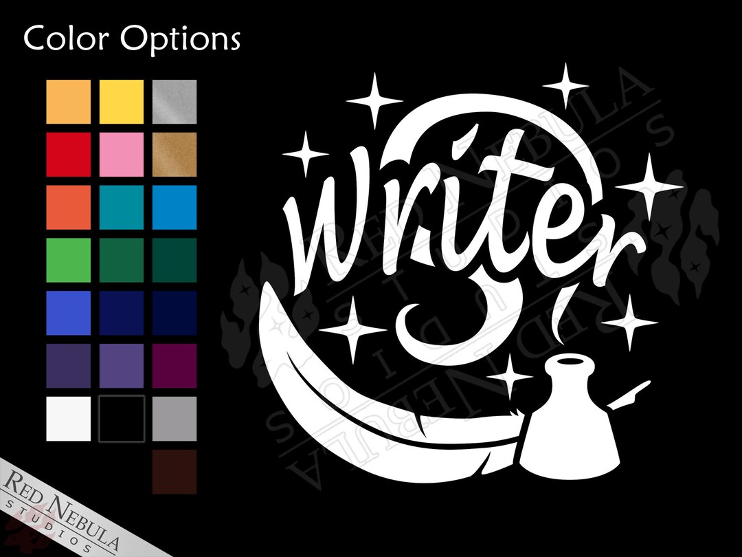 Writer Vinyl Decal, Car Decal Sticker for Authors, Novelists ...