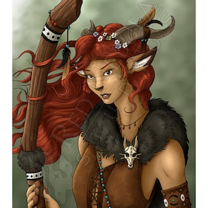 Lady Faun Art Print, "the Wild Keeper", Forest Spirit Fantasy Artwork ...
