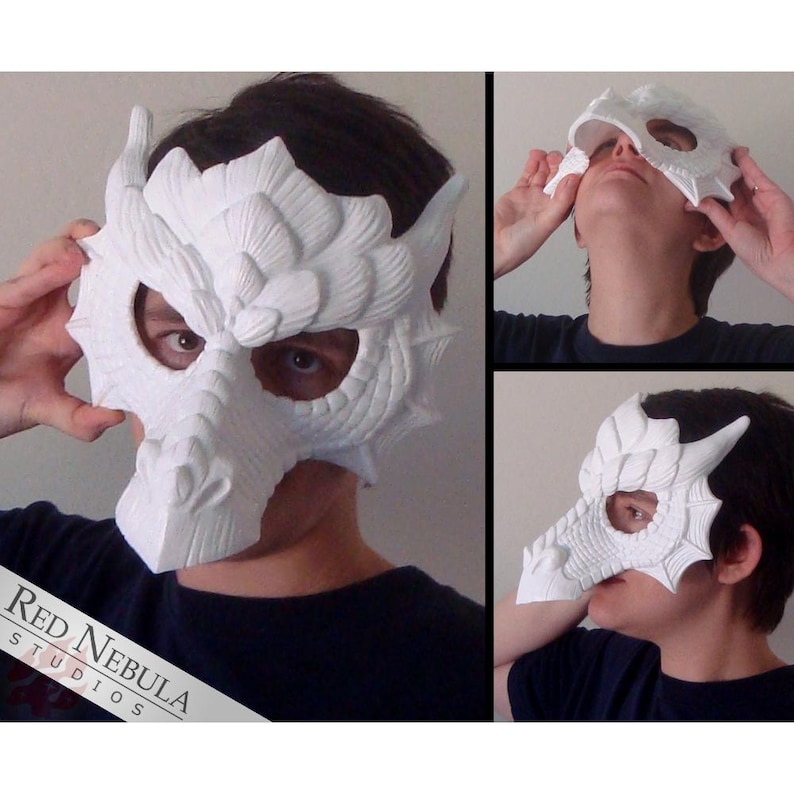 Dragon Mask Blank, Cast Resin Mask for Fantasy Masquerades or Ren Faire ...