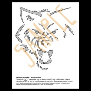 Digital Werewolf / Wolf Pumpkin Stencils, Halloween Jack-o-lantern ...