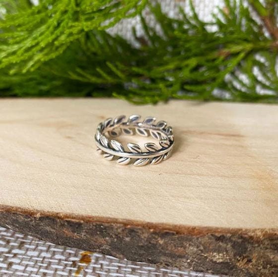 Sterling Silver Royal Fern Leaf Ring Leaf Ring Minimal - Etsy UK