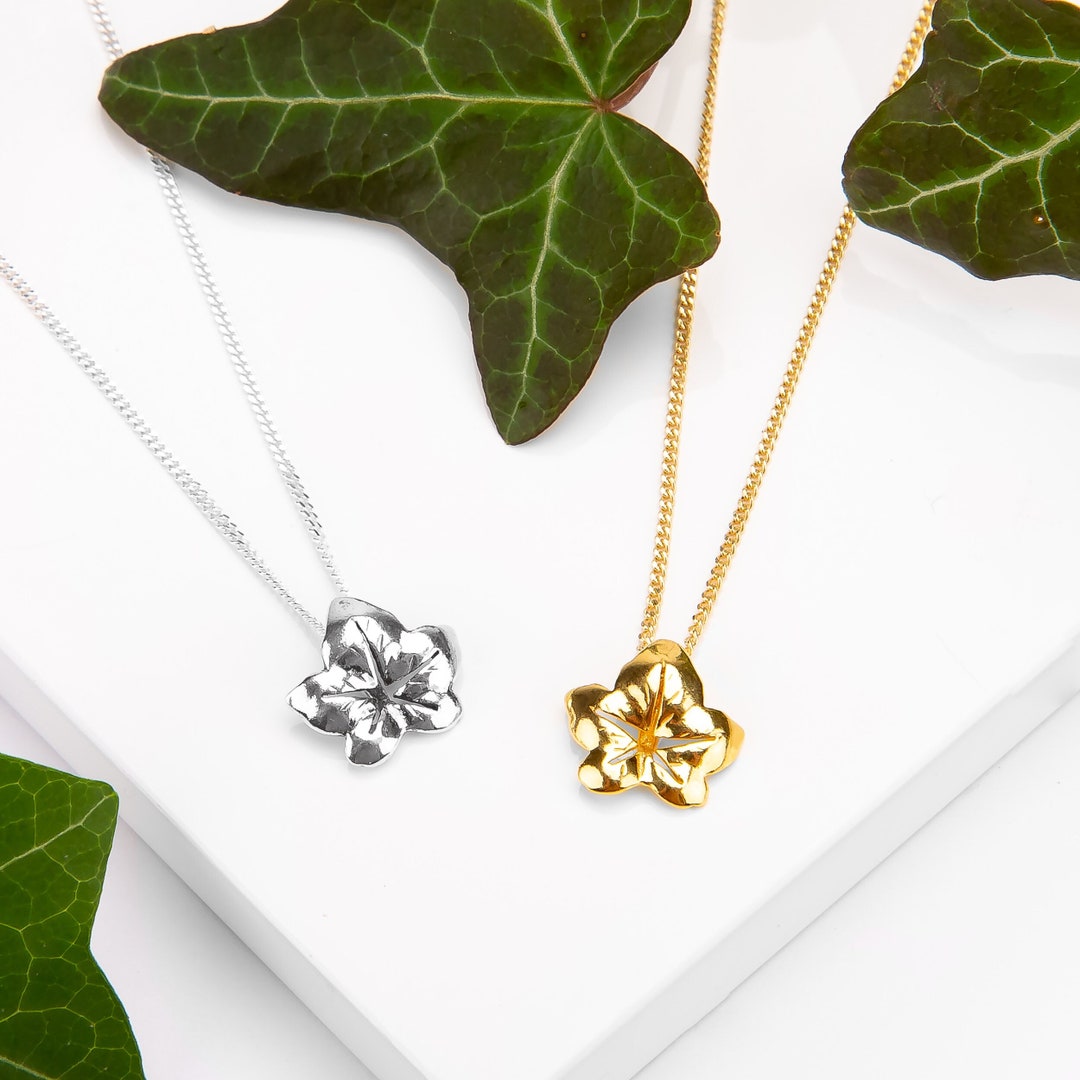 Sterling Silver Ivy Leaf Necklace: Botanical Charm Jewelry - Etsy