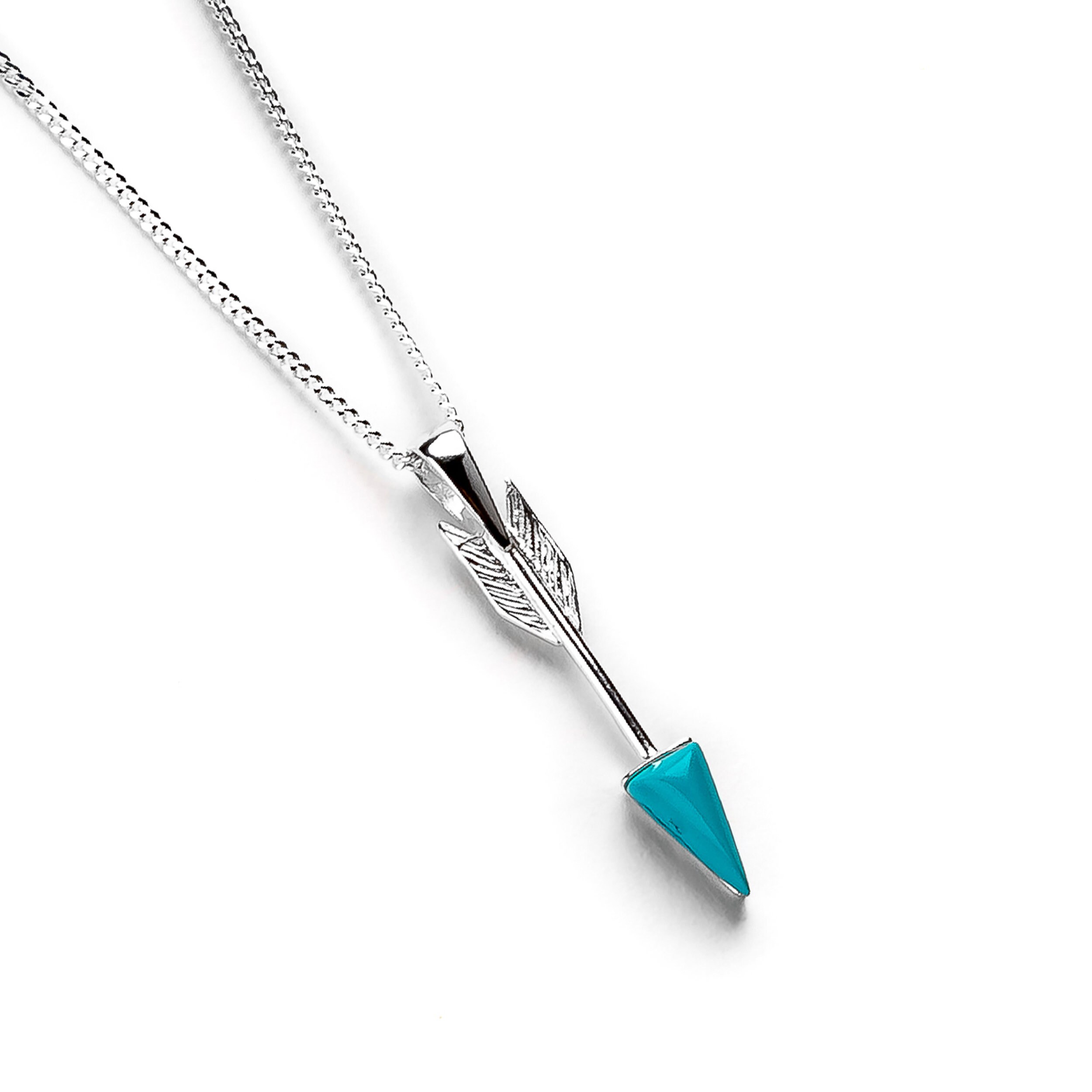 Sterling Silver Arrow Necklace: Turquoise Boho Jewelry - Etsy