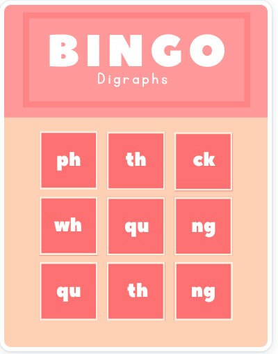 Teaching DIGRAPHS- Posters/bingo/worksheets Ch,sh,th,wh,ph,ck,qu - Etsy