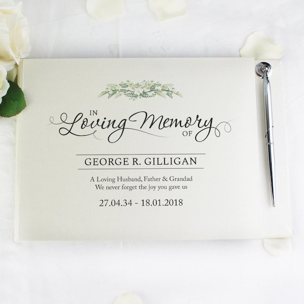 Memorial Guest Book - Etsy