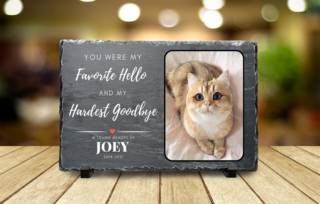 Custom Pet Memorial on Natural Slate, Personalised Memorial for Cats ...