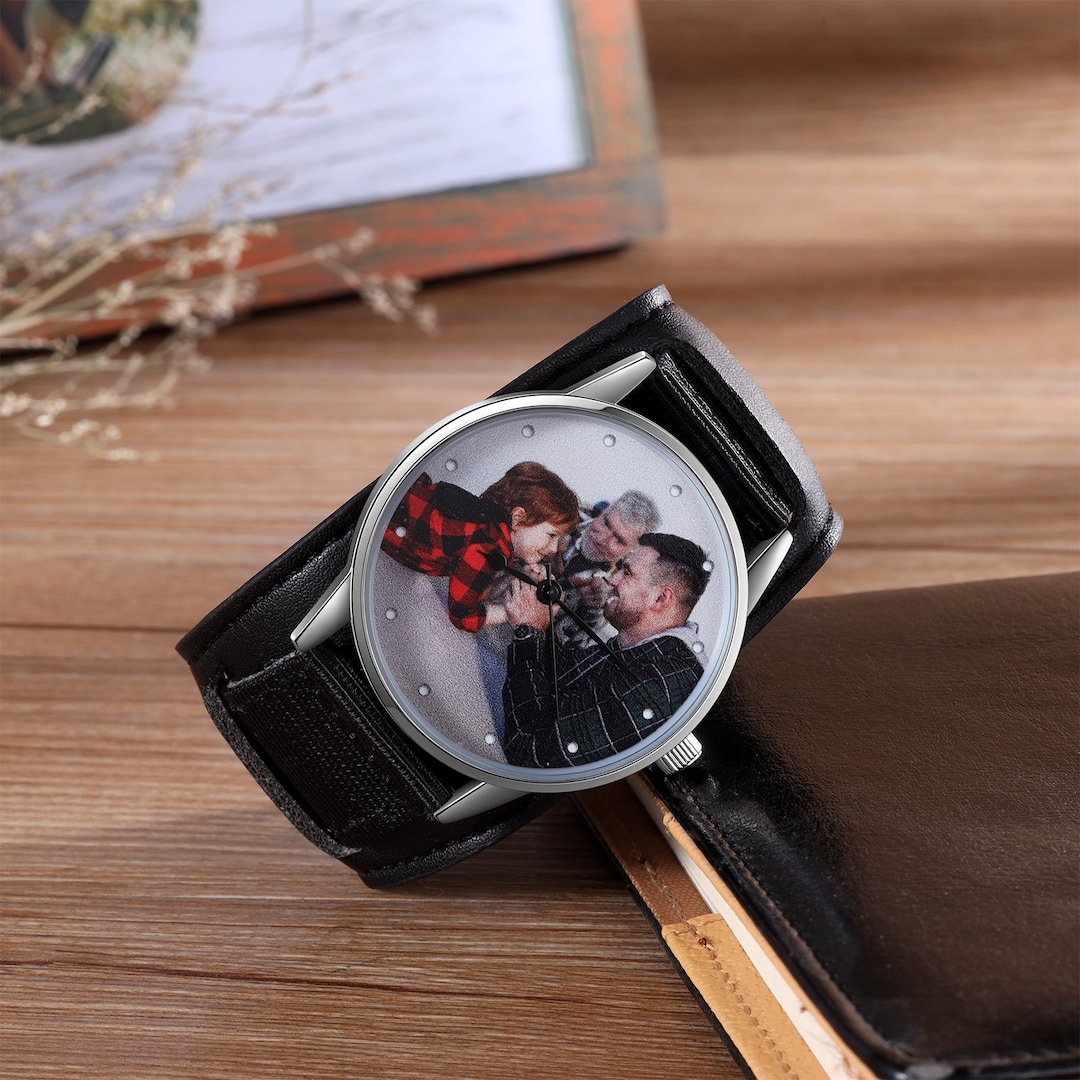 Custom Photo Watch, Personalised Watch for Men, Gift for Dad, Father's ...