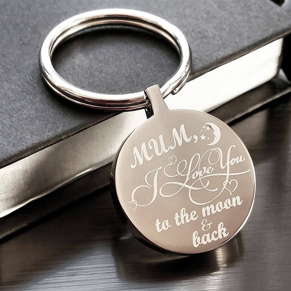 Round Photo Key Chain Personalised Keyring Picture and Text - Etsy