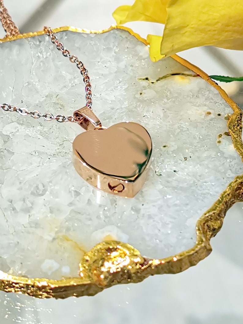 Memorial Ashes Pendant Necklace Photo Engraved Memorial Heart - Etsy