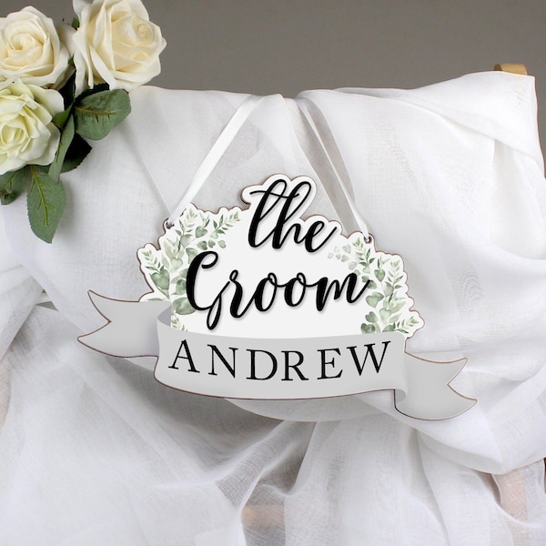 Bride and Groom Chair Sign - Etsy
