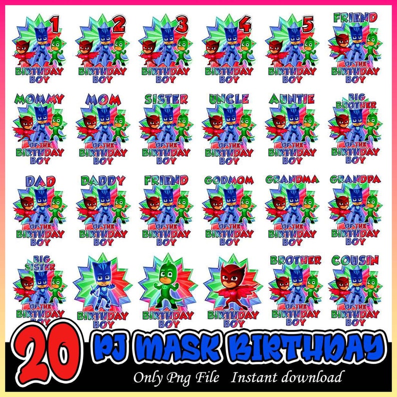 New Mask Birthday PNG Bundle, Mask Birthday Boy Png, Mask Movie Png ...
