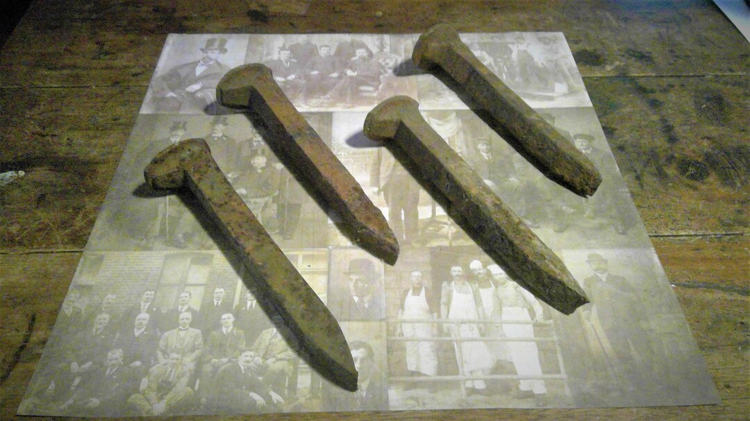 Vintage 6 Cast Iron Railroad Spikes Four 4 Authentic Early 1900's ...
