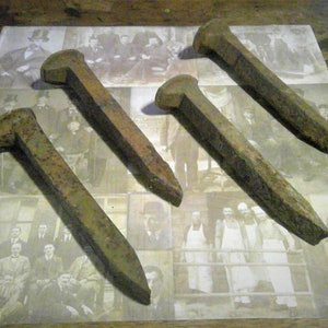 Vintage 6 Cast Iron Railroad Spikes Four 4 Authentic Early 1900's ...
