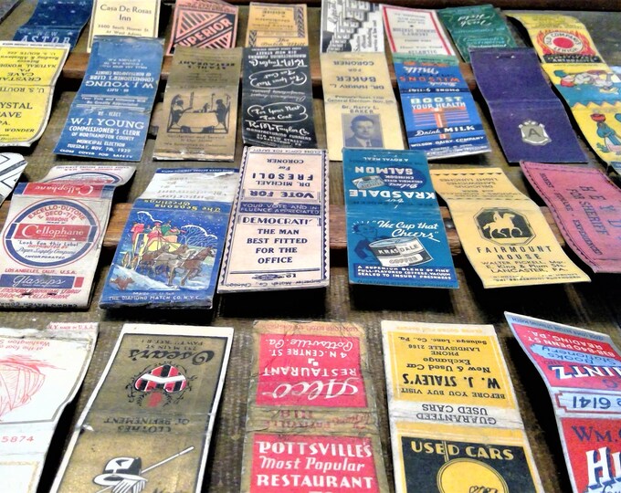 Vintage Matchbook Covers (circa 1940 and Earlier) Lot of 40 Vintage ...