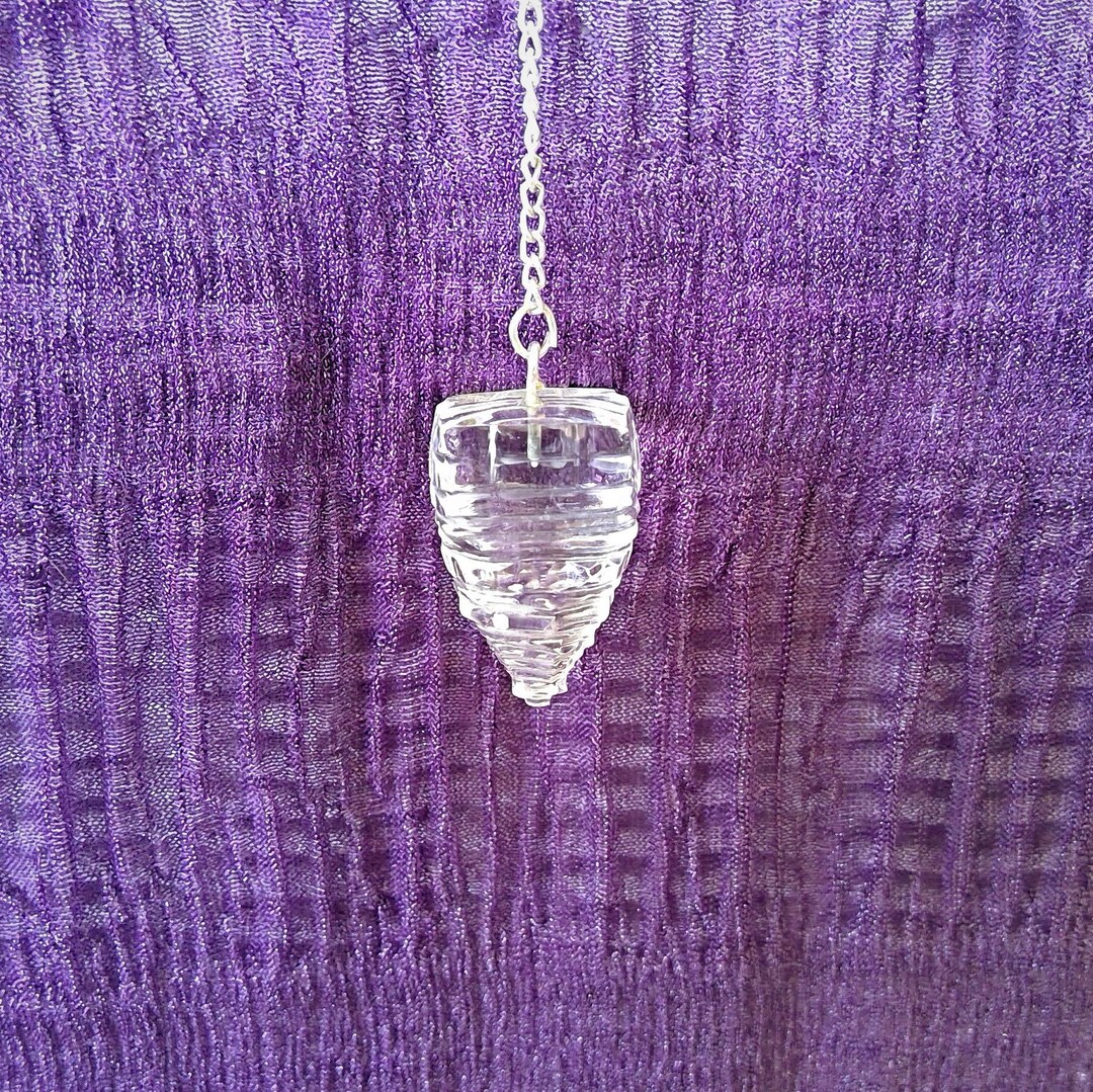 Clear Quartz Crystal Stupa Pendulum Buddhist Divining Tool Wicca ...