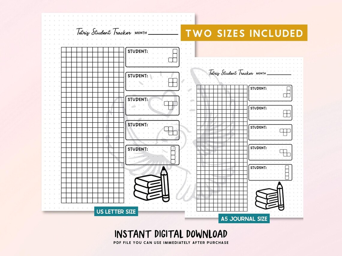 Tetris Student Tracker Printable, Grid Habit Tracker, Lesson Planning ...