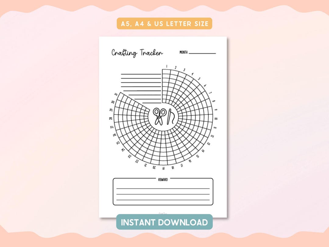 Crafting Tracker Printable | Monthly Craft Habit Tracker | Creative ...