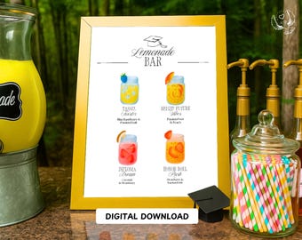 Graduation Party Lemonade Bar Menu and Iced Tea Bar Menu, Lemonade Bar ...