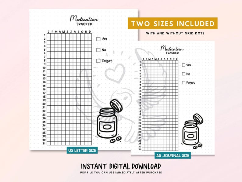 Medication Tracker Printable, Medicine Log, Daily Planner Page, Pill ...