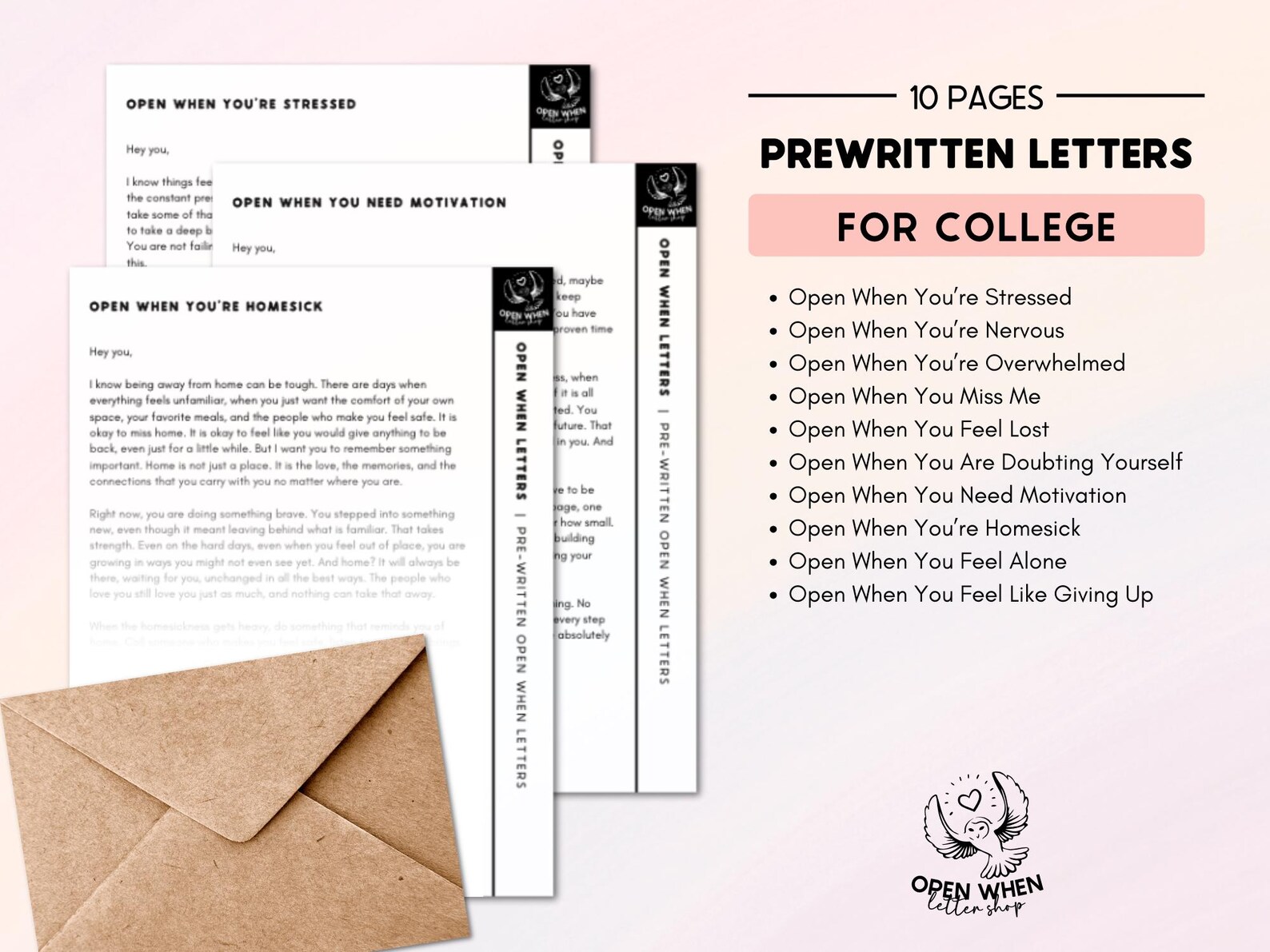 Prewritten Open When Letters & Prompts | Ready-to-use Love Notes, Open ...